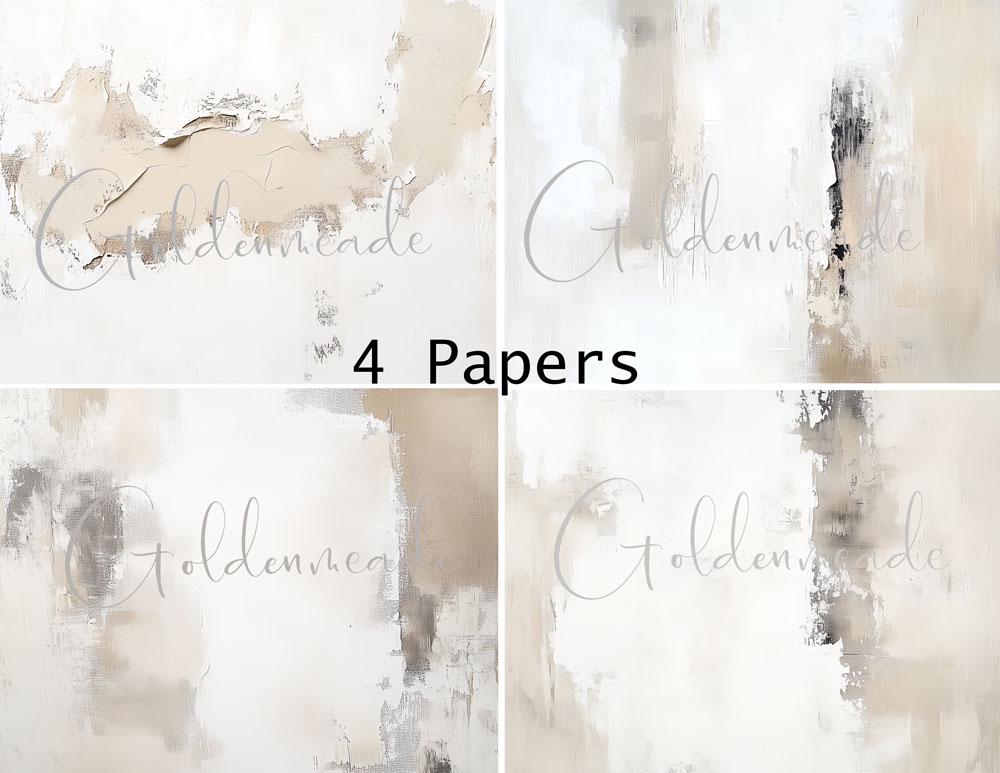 Artsy Neutral Paper Backgrounds: Dreamy Textures, Scrapbooking (digital ...