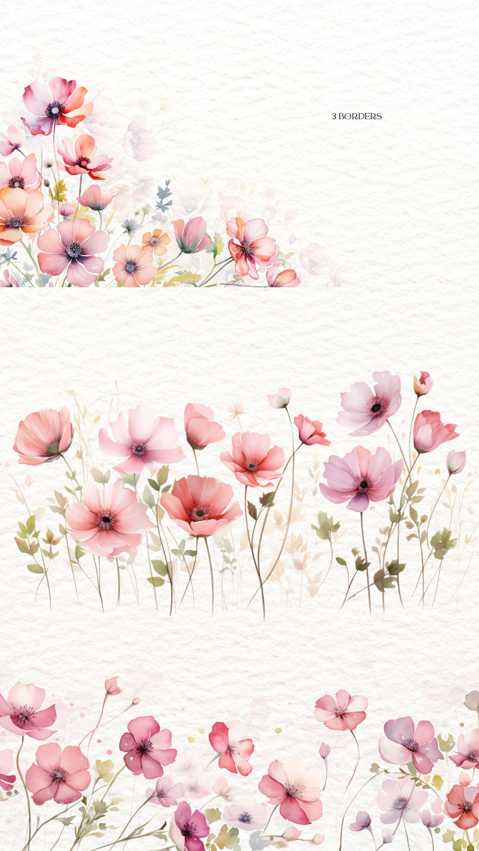 Watercolor Spring Flowers Clipart Spring Clipart Blush - Etsy