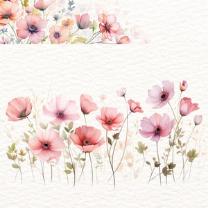 Watercolor Spring Flowers Clipart, Spring Clipart, Blush Floral ...