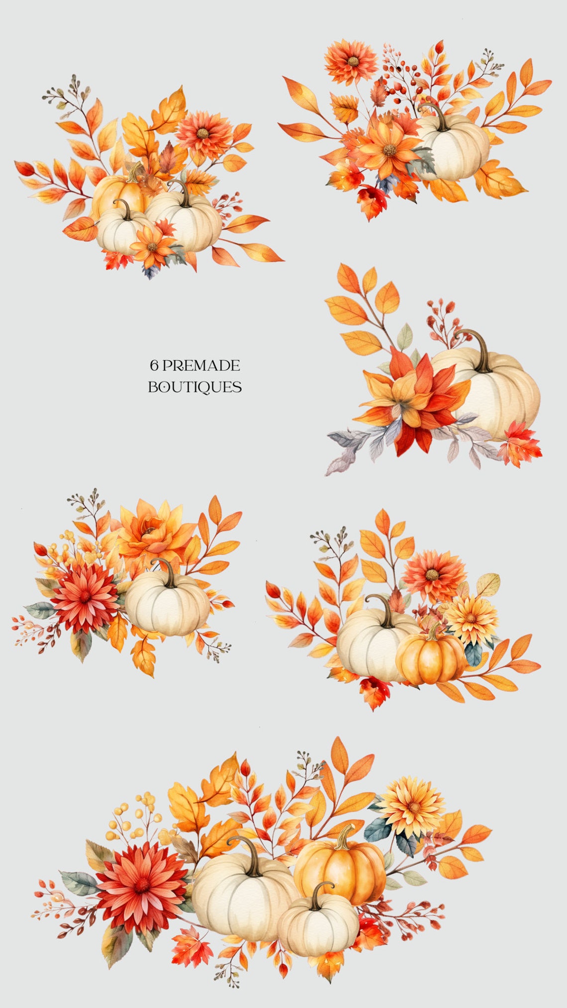 Watercolor Autumn Clipart Fall Clipart Watercolor Pumpkin - Etsy