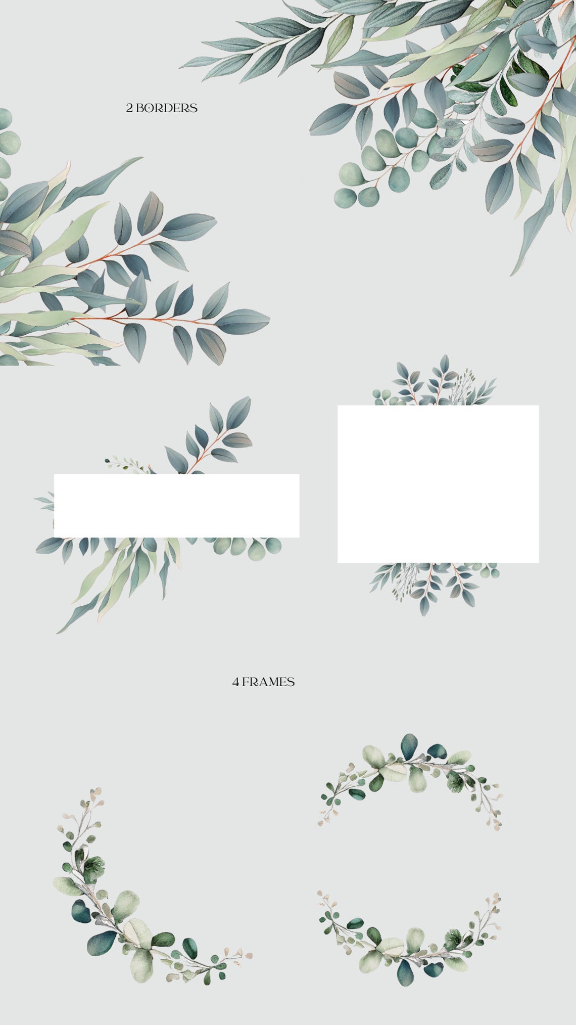 Watercolor Eucalyptus Clipart Greenery Watercolor Clipart - Etsy