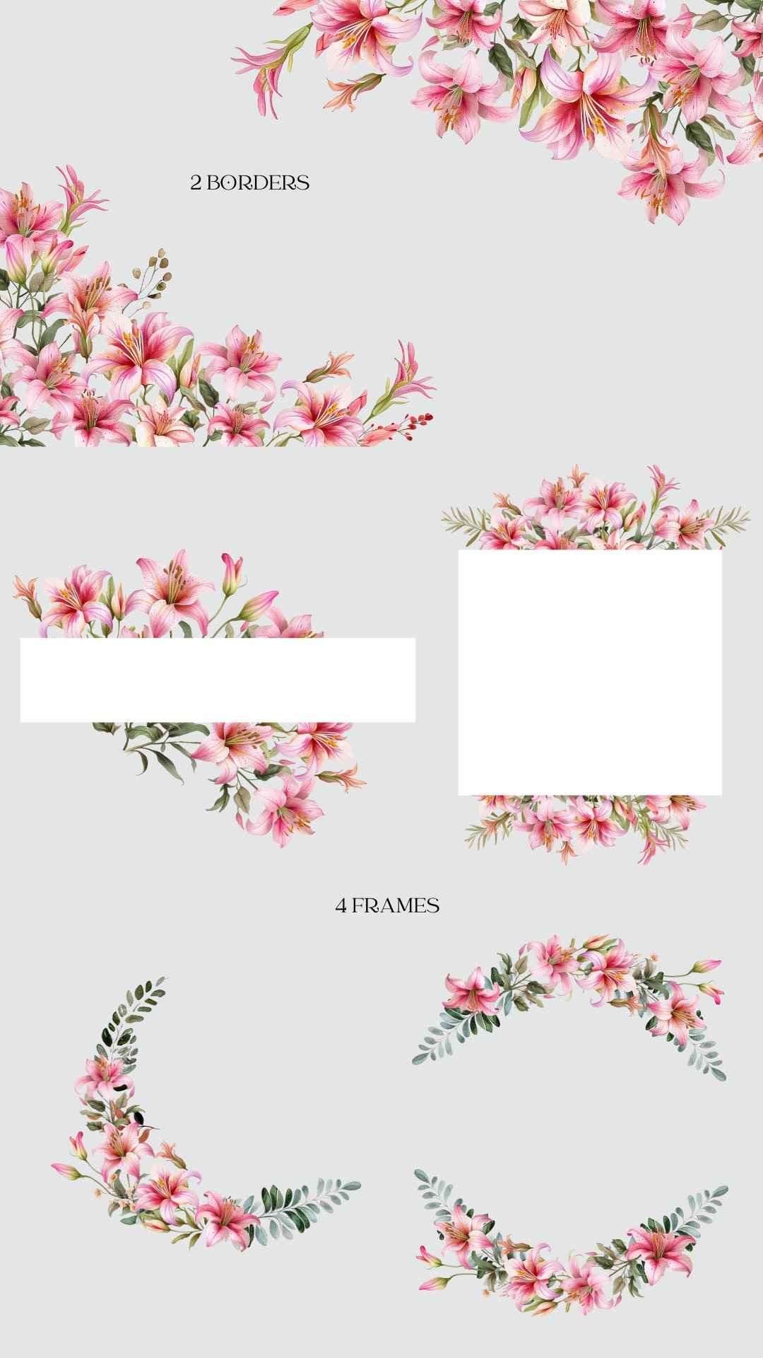 Watercolor Lily Flowers Clipart, Pink Lily Flowers, Flowers Bouquets ...