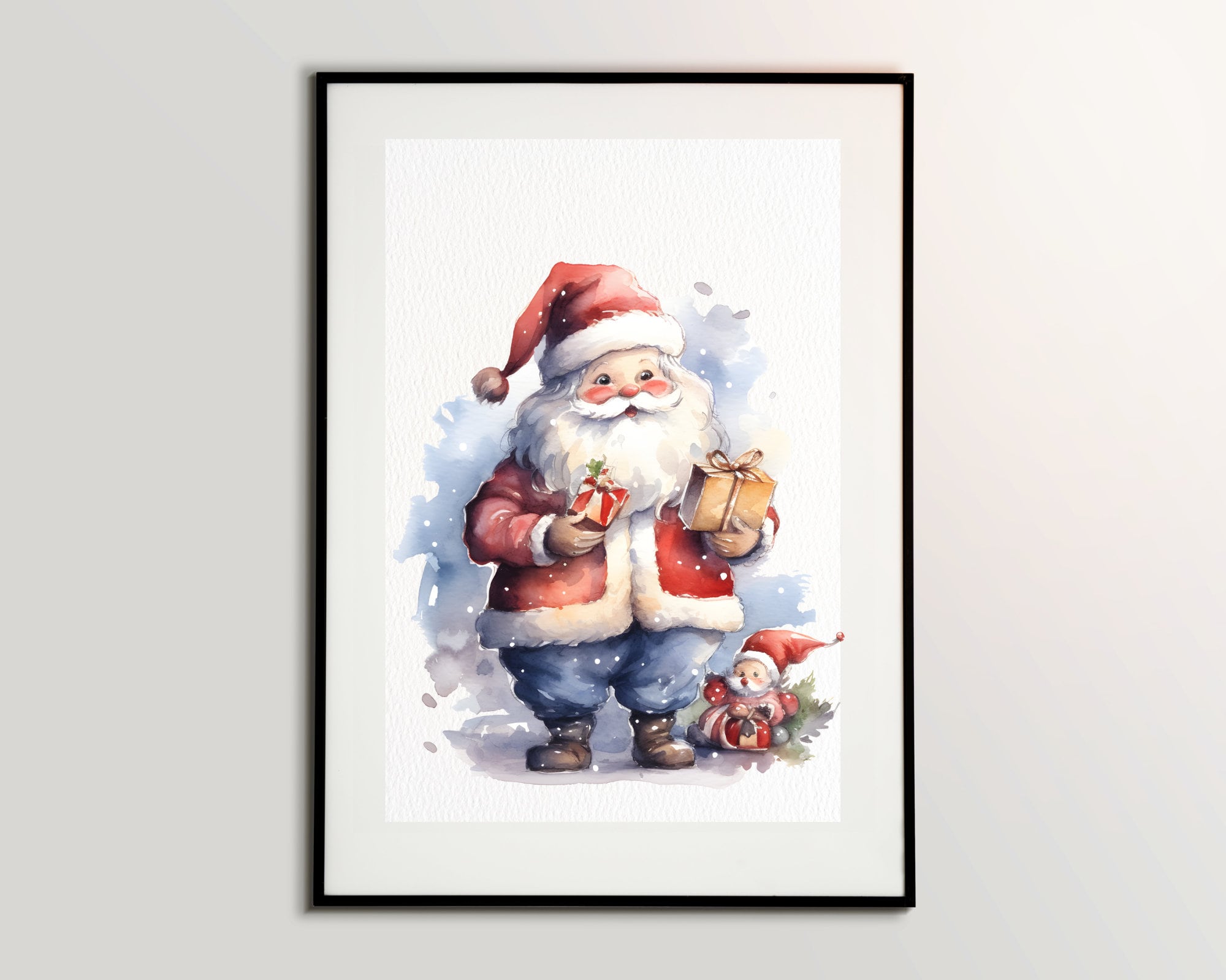 Watercolor Cute Santa Clipart Christmas Clipart Santa Claus - Etsy Canada