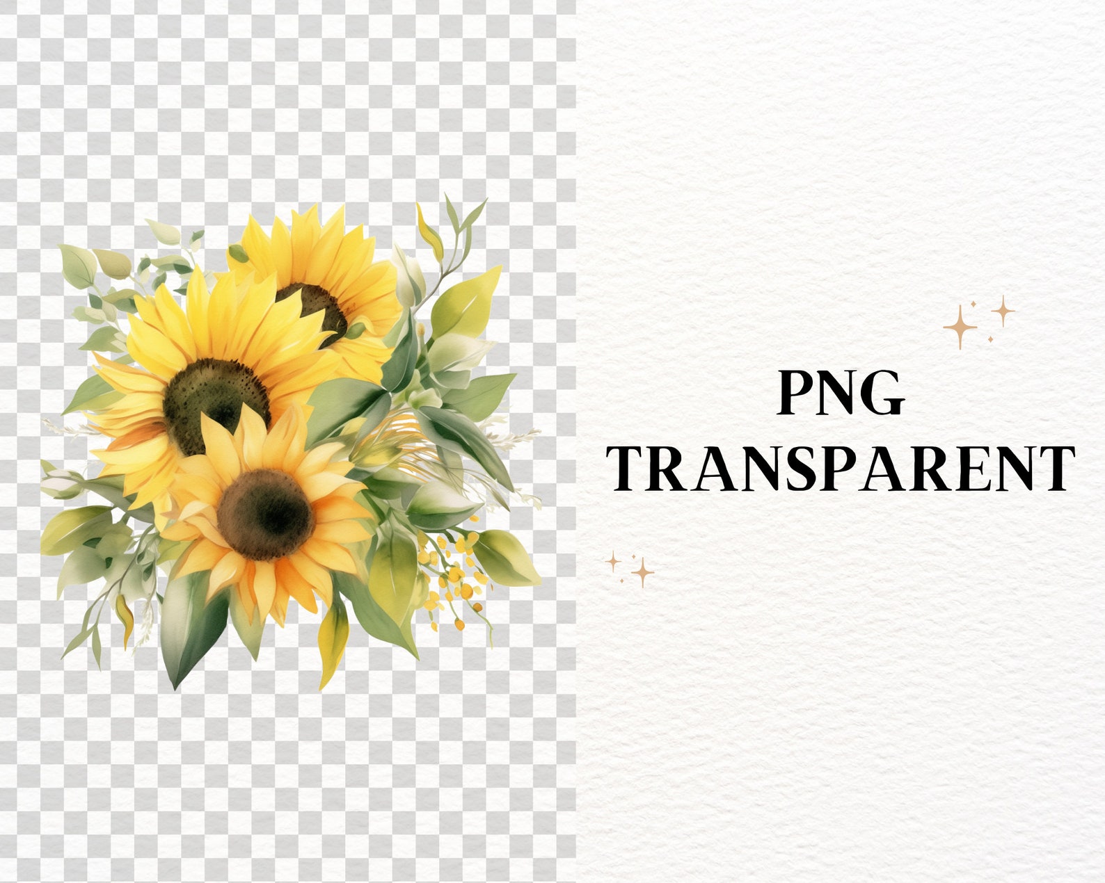 Watercolor Sunflower Floral PNG Clipart Watercolor Floral Clipart ...