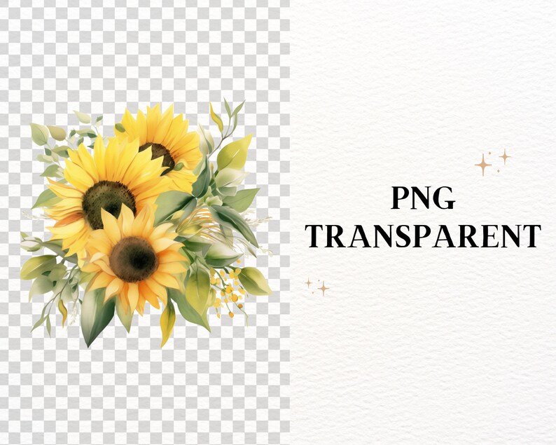 Watercolor Sunflower Floral PNG Clipart Watercolor Floral Clipart ...