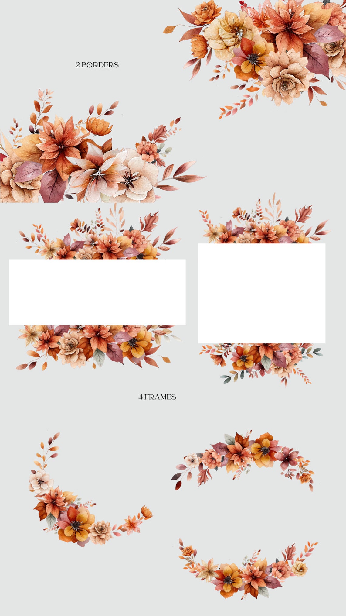 Watercolor Floral Clipart Autumn Clipart Autumn Floral - Etsy