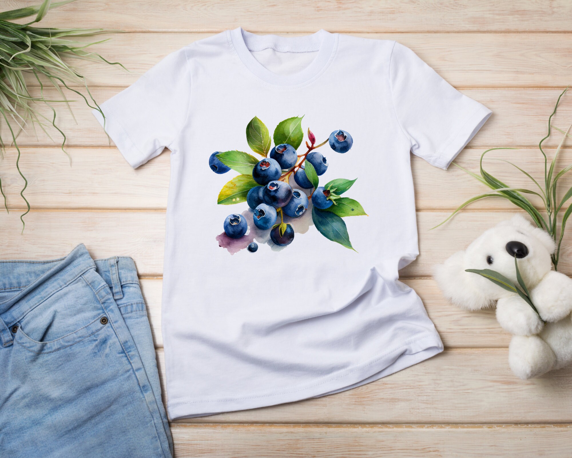 Watercolor Blueberry Clipart Bundle, Blueberry Watercolor Clipart ...