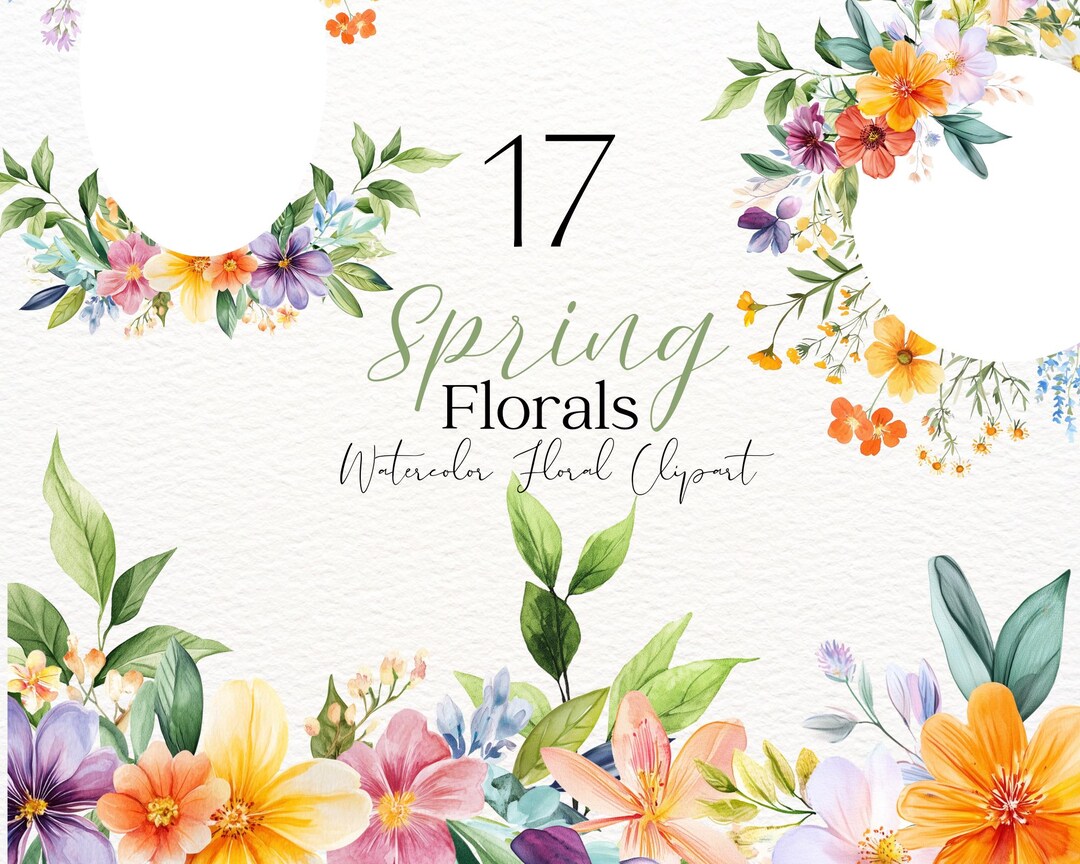 Watercolor Spring Flower Clipart Wildflower Spring Flowers PNG ...