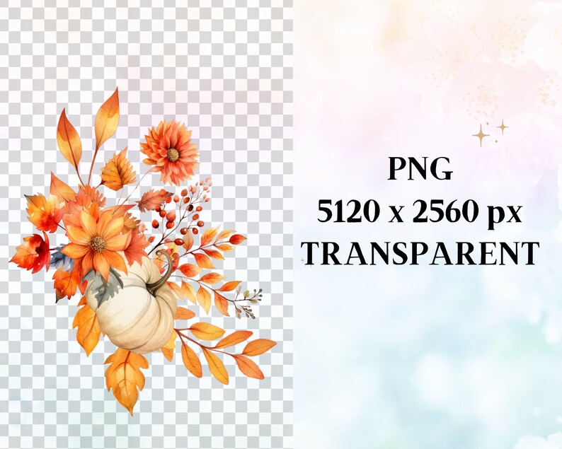 Watercolor Autumn Clipart Fall Clipart Watercolor Pumpkin - Etsy