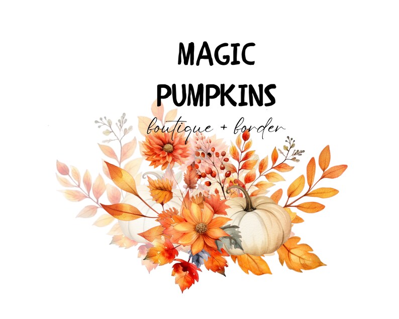 Watercolor Autumn Clipart, Fall Clipart, Watercolor Pumpkin Clipart ...