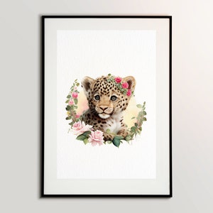 Watercolor Baby Leopard Clipart, Baby Cheetah Watercolor Clipart, Cute ...