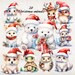Watercolor Cute Christmas Animals Clipart, Forest Animal Christmas ...