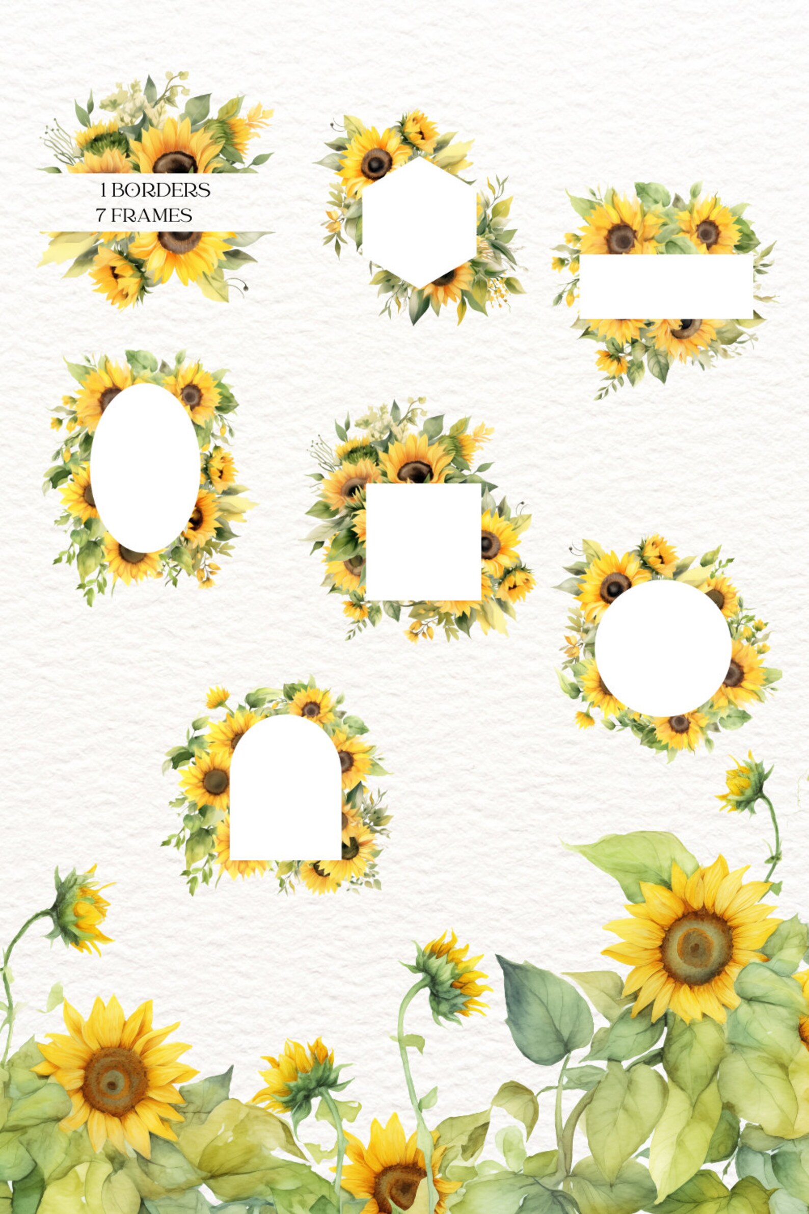 Watercolor Sunflower Floral PNG Clipart Watercolor Floral Clipart ...