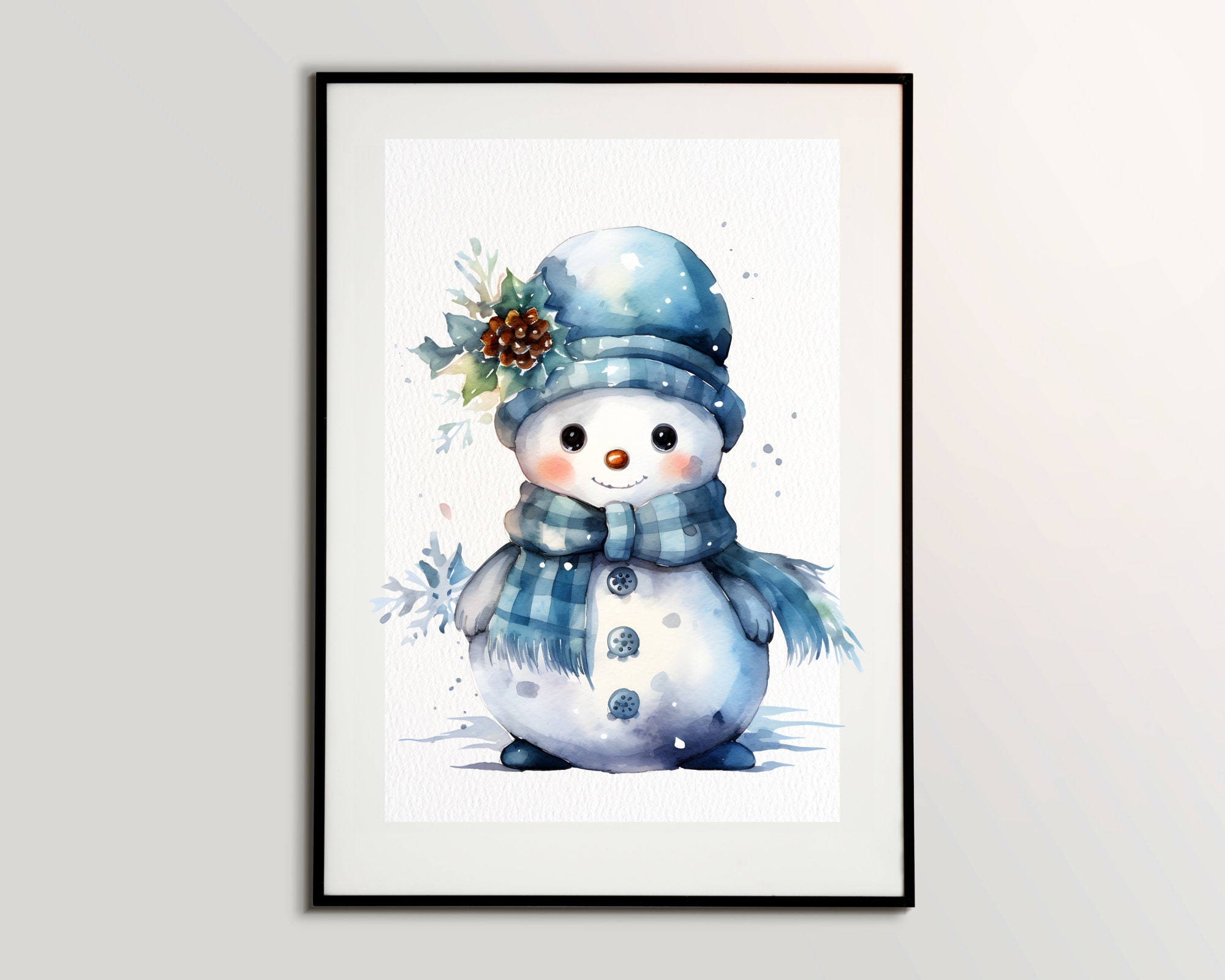 Watercolor Cute Snowman Clipart, Christmas Bundle, Xmas Snowman Couple ...