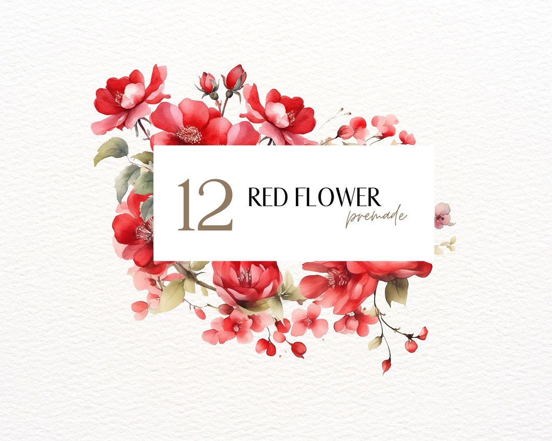 Watercolor Red Roses Clipart, Red Flower Clipart, Red Rose Florals, Red ...