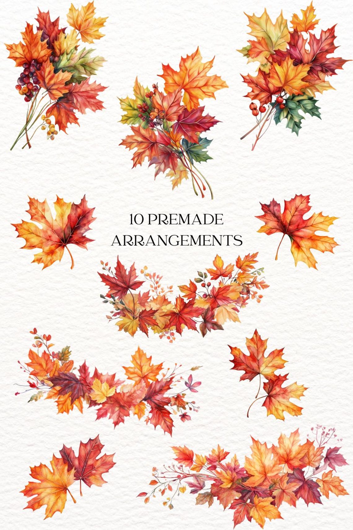 Watercolor Maple Leaf Clipart Fall Leaf Dry Leaves Autumn Leaves ...