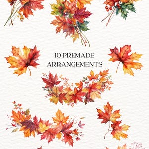 Watercolor Maple Leaf Clipart Fall Leaf Dry Leaves Autumn Leaves ...