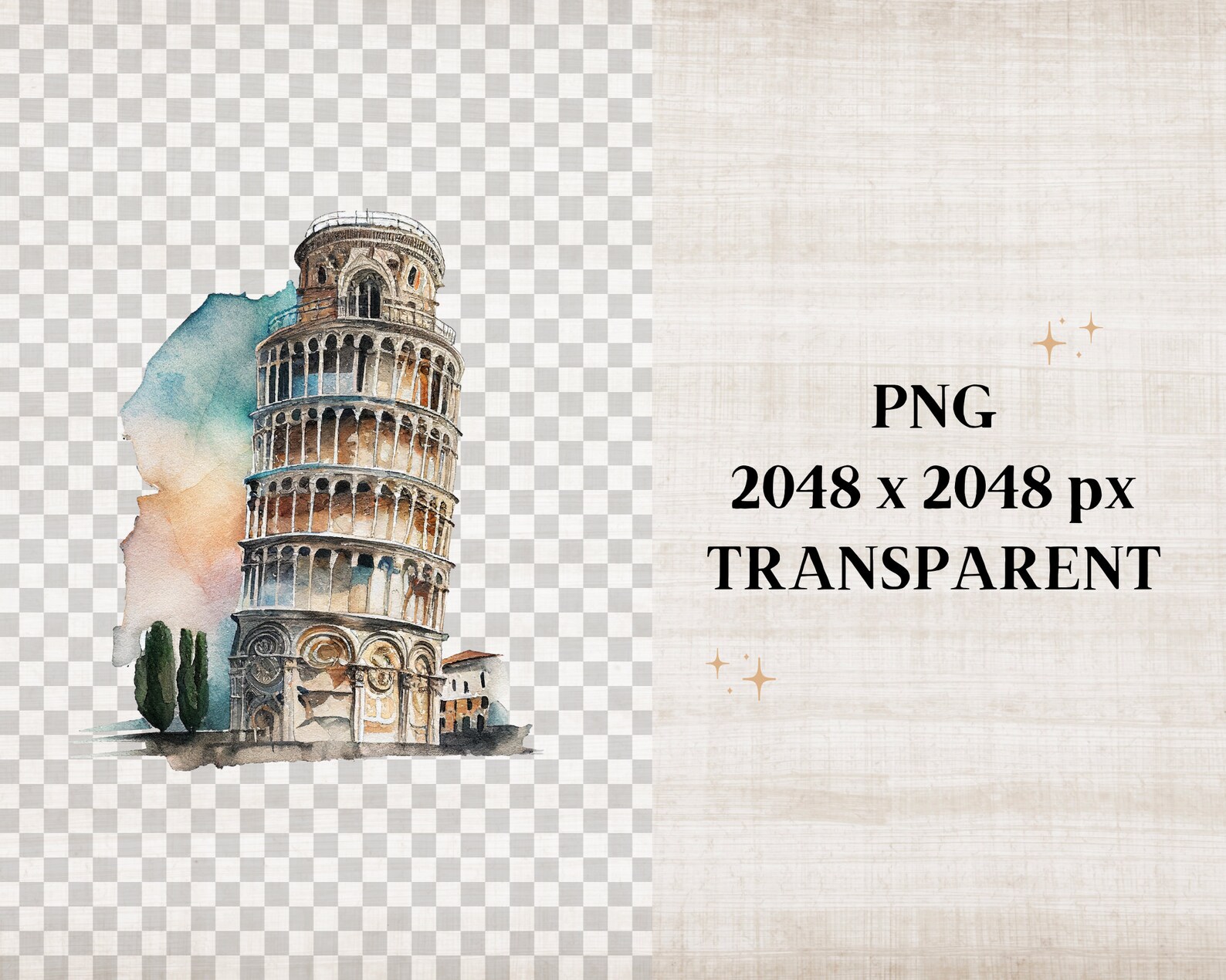 Watercolor Italy Clipart Bundle, Italy PNG, Italy Travel Clipart Bundle ...