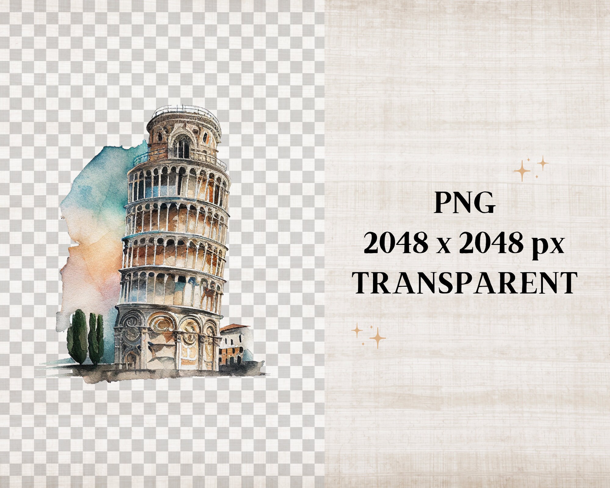 Watercolor Italy Clipart Bundle, Italy PNG, Italy Travel Clipart Bundle ...