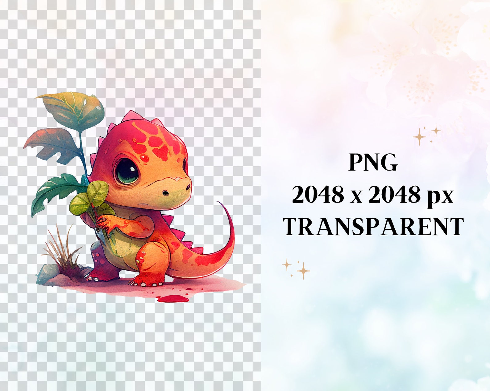 Watercolor Dinosaurs Clipart, Dino PNG, Baby Dinosaur Birthday Party ...