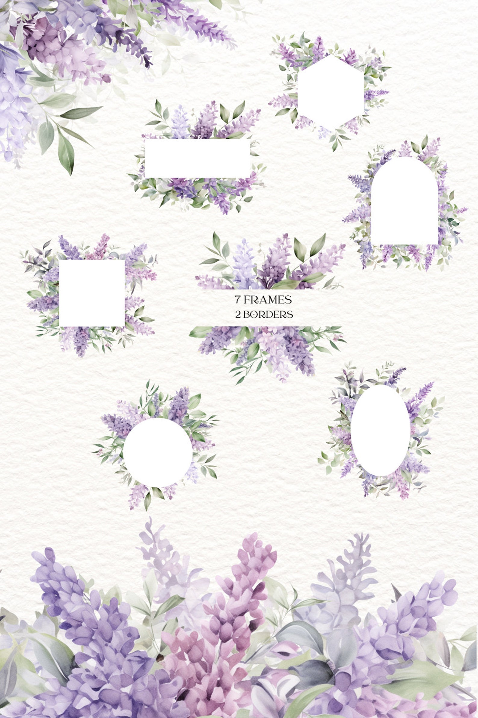 Purple Floral Wedding Invitation Floral Watercolor Lavender Floral ...