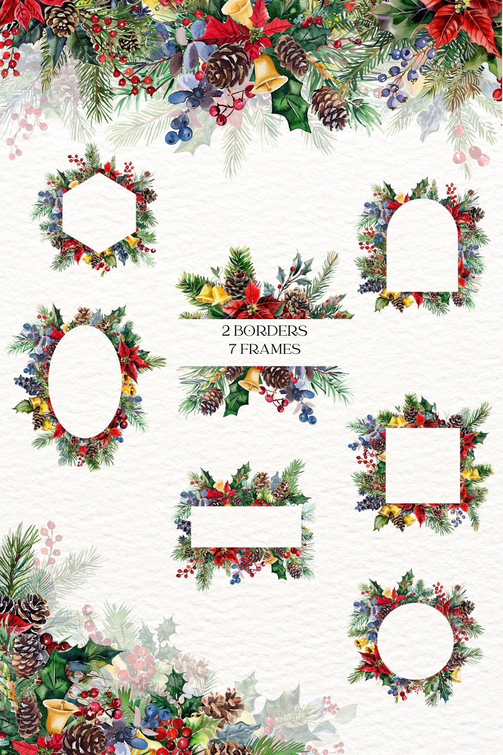 Christmas Flower Clipart Winter Floral Christmas Collection Christmas ...