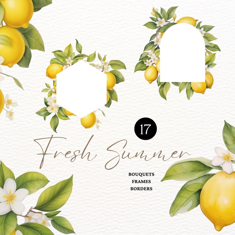 Lemon Watercolor Clipart - Etsy