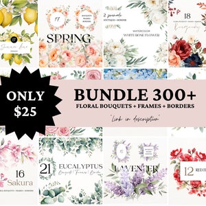 Watercolor Red and Blush Flowers Clipart, Red Floral Clipart, Red ...