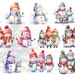 Watercolor Cute Snowman Clipart, Christmas Bundle, Xmas Snowman Couple ...