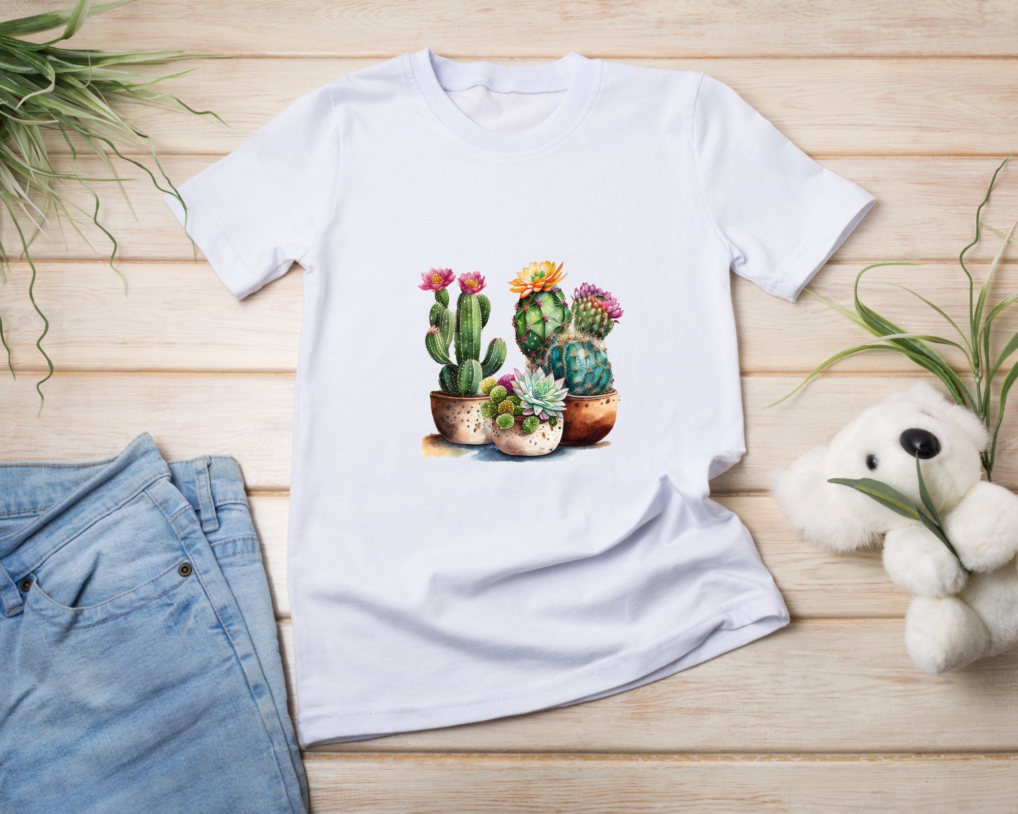 Watercolor Cactus Clipart Bundle Potted Succulent PNG - Etsy