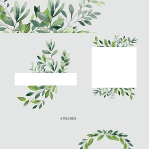 Watercolor Greenery Clipart, Botanical Clipart, Foliage PNG, Greenery ...