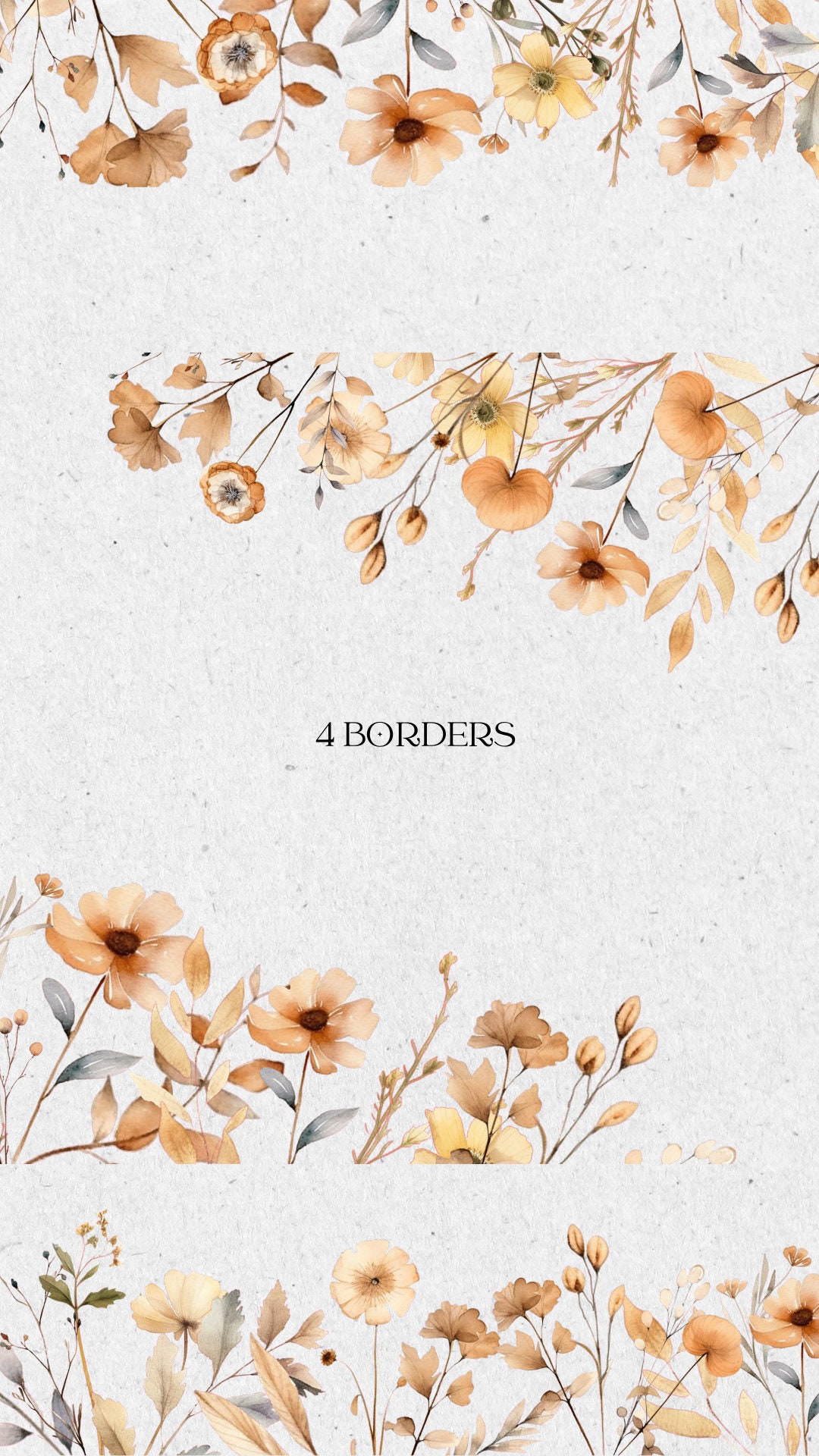 Watercolor Boho Wild Flowers Clipart Floral Borders Wild - Etsy