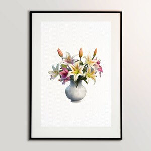 Watercolor Pink Tiger Lily Clipart Bundle, Orange Flower Lily PNG ...