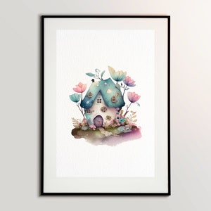 24 Watercolor Fairy House Clip Art Bundle, Cute Pastel Fairy House ...