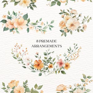 Watercolor Neutral Flowers Clipart Bohemian Flowers Terracotta Boho ...