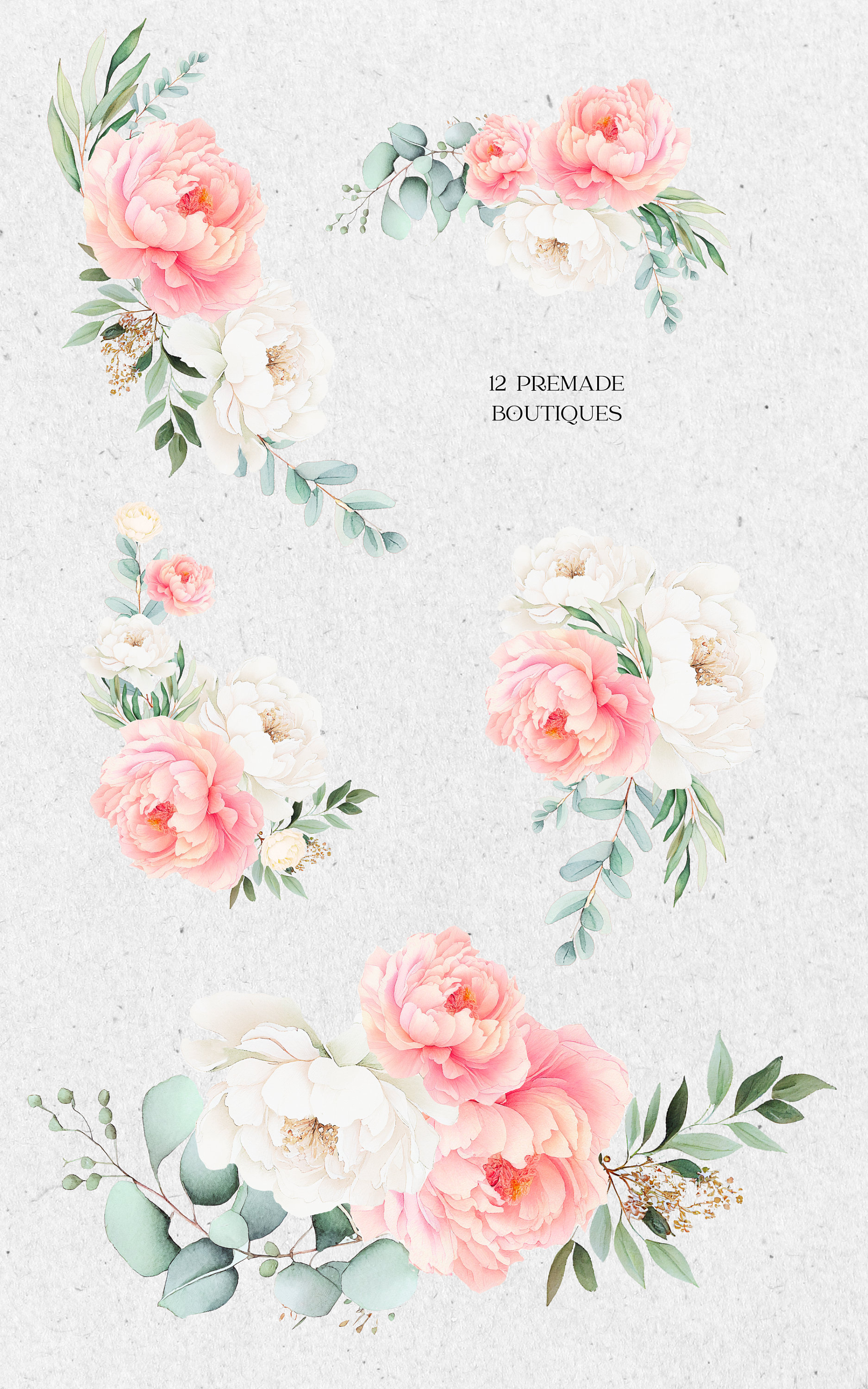 Watercolor Peonies Clipart Floral Watercolor Clipart - Etsy