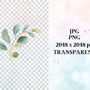 Watercolor Eucalyptus Leaves Clipart, Eucalyptus Shower Greenery ...