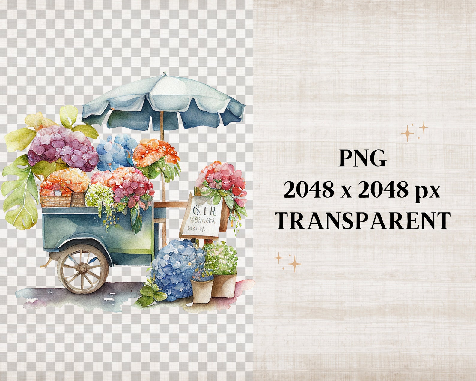 20 Watercolor Flower Carts Clipart Bundle, Spring Florist Cart ...