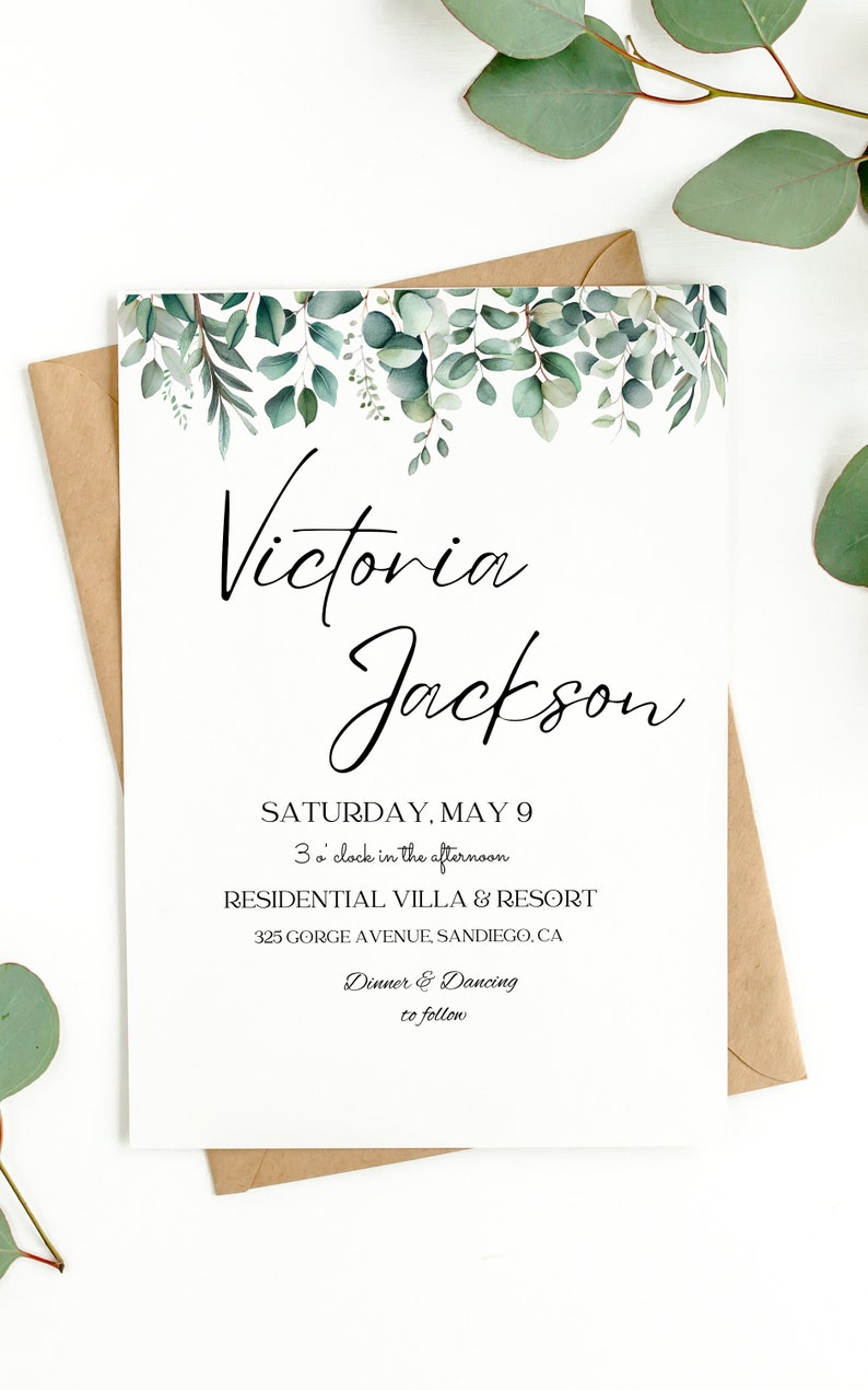 Eucalyptus Watercolor Border, Eucalyptus Corner Border Wedding ...