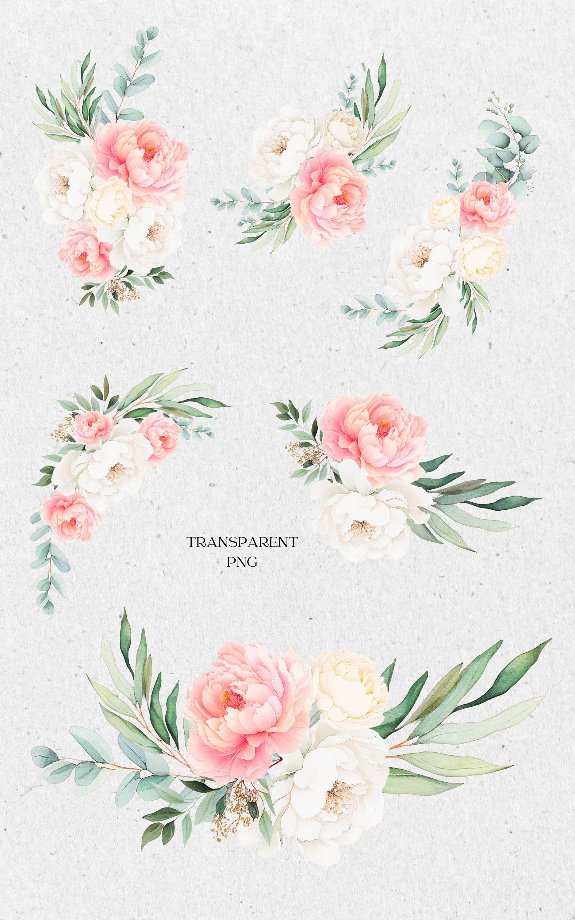 Watercolor Peonies Clipart Floral Watercolor Clipart - Etsy