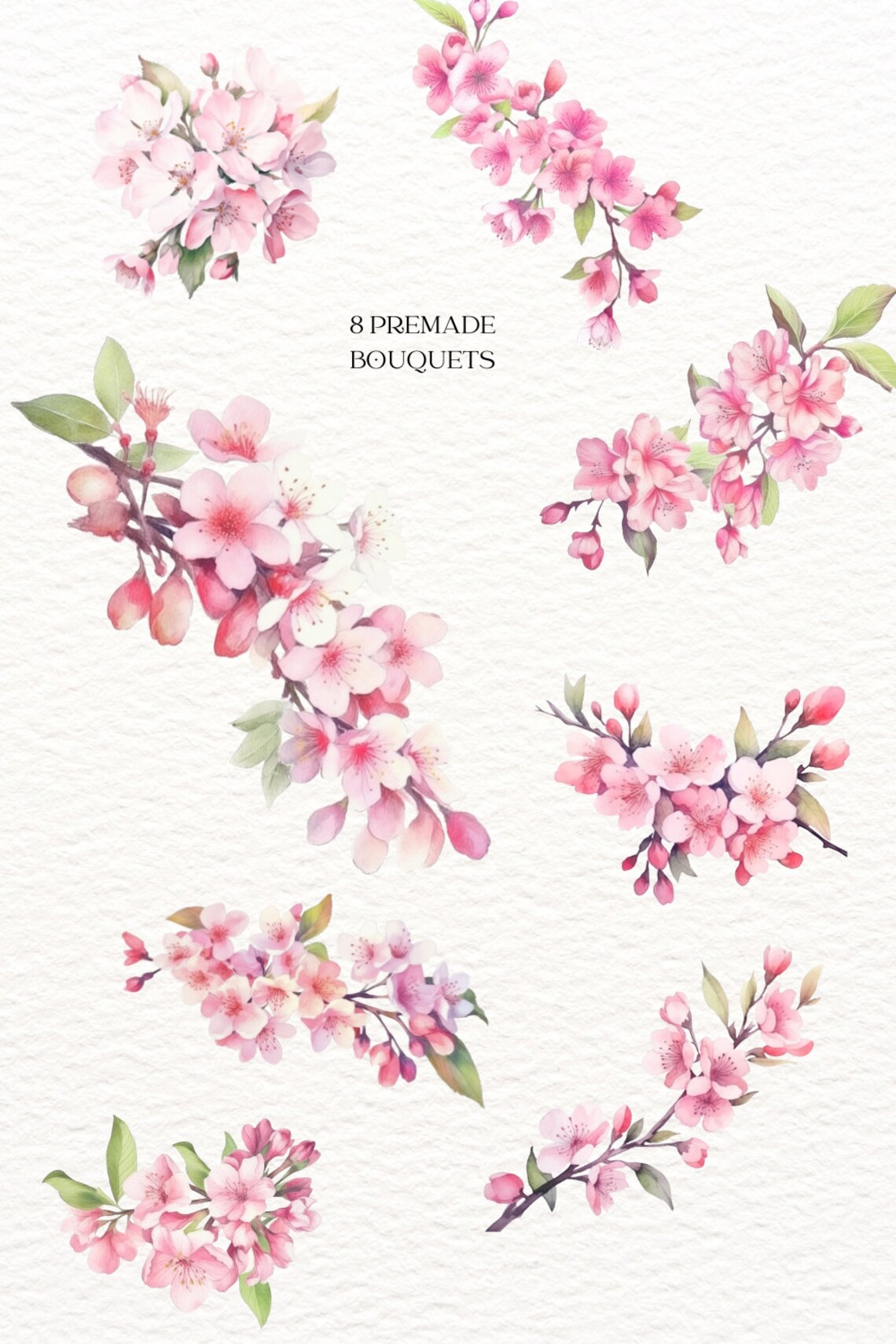 Watercolor Cherry Blossoms, Cherry Blossoms Clipart, Sakura Clipart ...