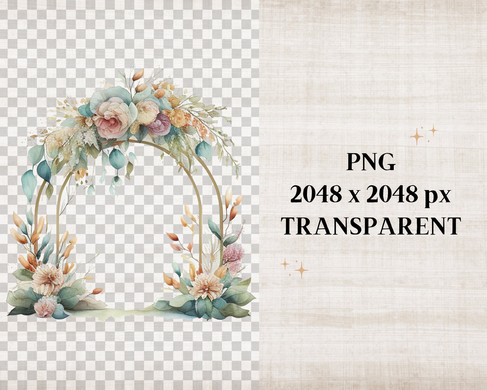 Watercolor Wedding Flowers Arch Clipart Wedding Ceremony - Etsy