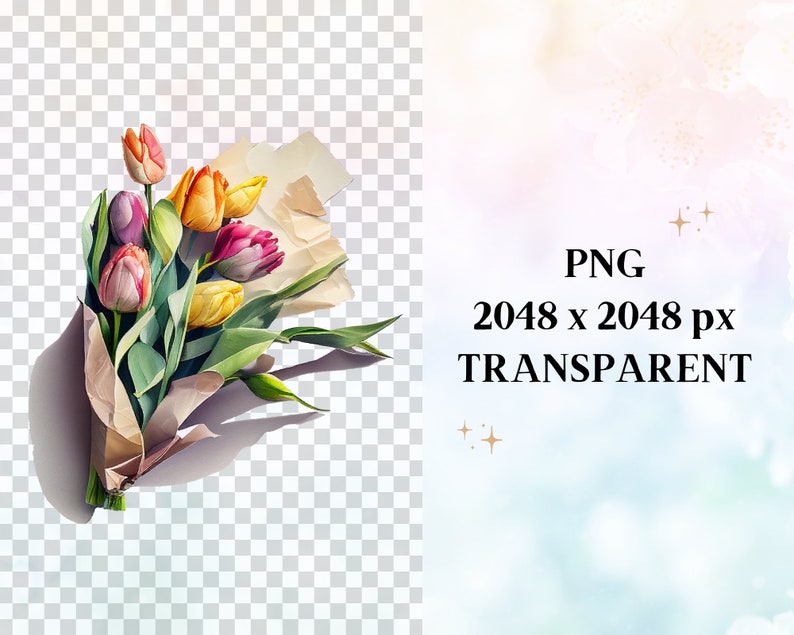 Watercolor Tulip Clipart Bundle, Spring Tulips Clipart PNG, Spring ...