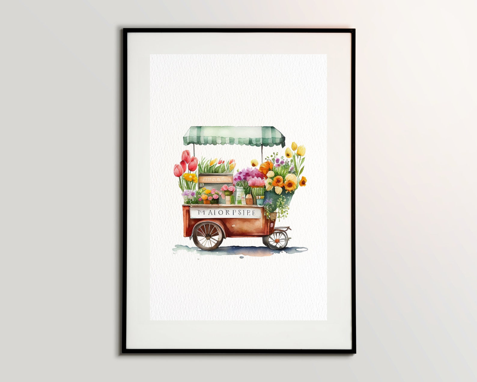 20 Watercolor Flower Carts Clipart Bundle, Spring Florist Cart ...