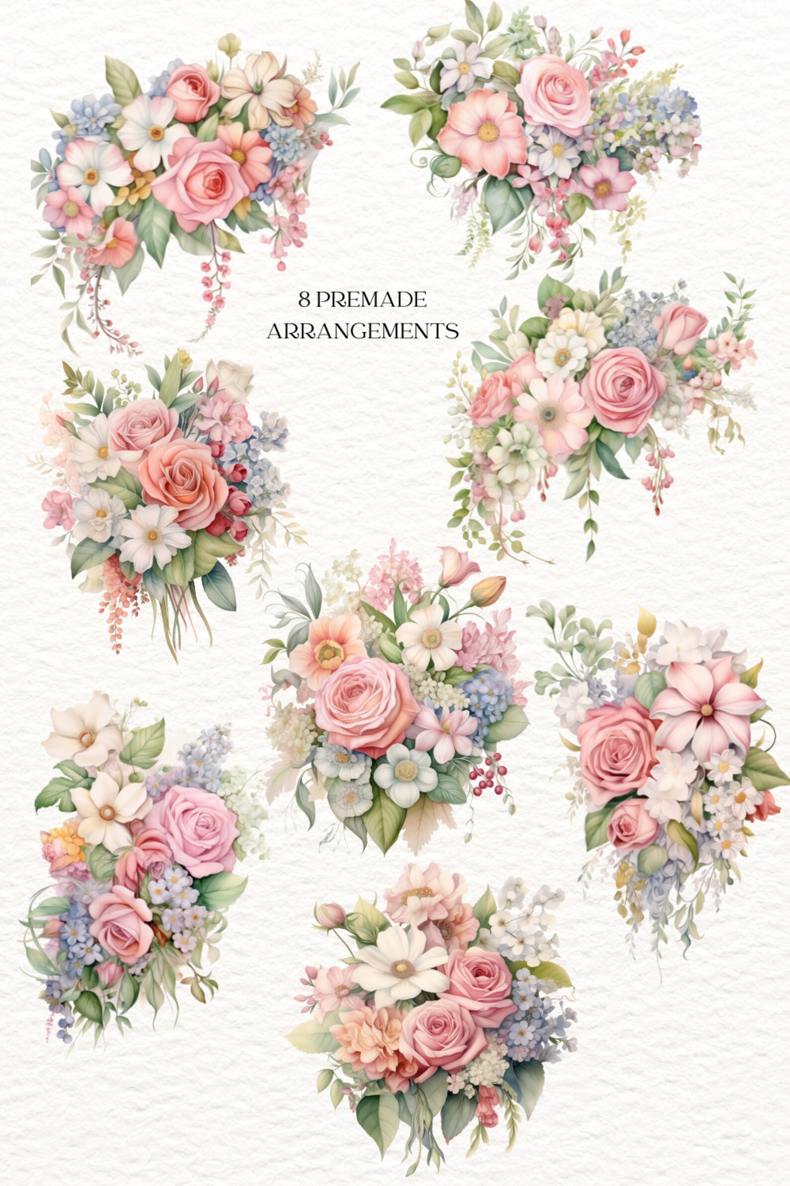 Watercolor Spring Flowers Clipart Spring Clipart Blush Floral ...