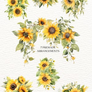 Watercolor Sunflower Floral PNG Clipart Watercolor Floral Clipart ...