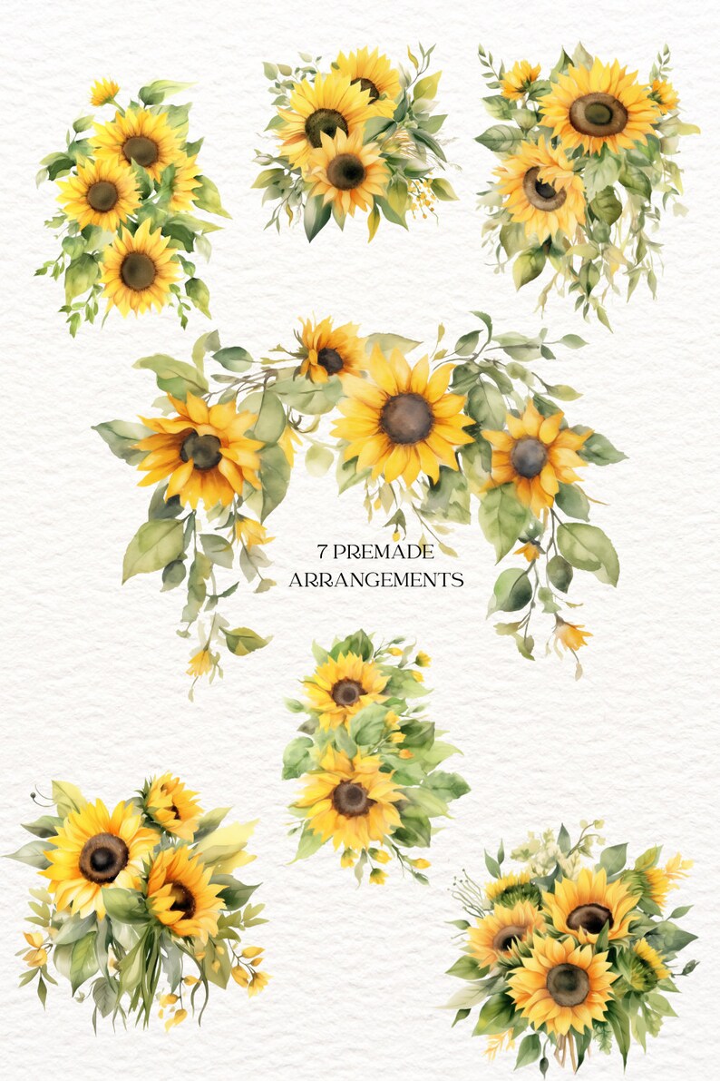 Watercolor Sunflower Floral PNG Clipart Watercolor Floral Clipart ...