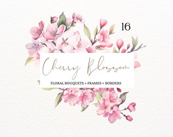Cherry Blossoms, Cherry Blossoms Clipart, Sakura Clipart, Floral Frames ...