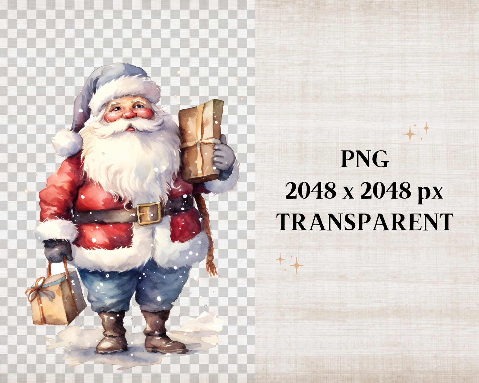 Watercolor Cute Santa Clipart Christmas Clipart Santa Claus - Etsy Canada