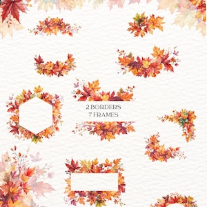 Watercolor Maple Leaf Clipart Fall Leaf Dry Leaves Autumn Leaves ...